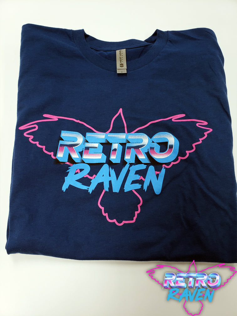 Blue Retro Raven T-Shirt w/ Color Logo – Retro Raven Games