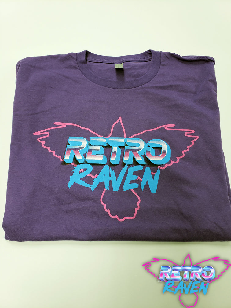 Purple Retro Raven T-Shirt w/ Color Logo – Retro Raven Games